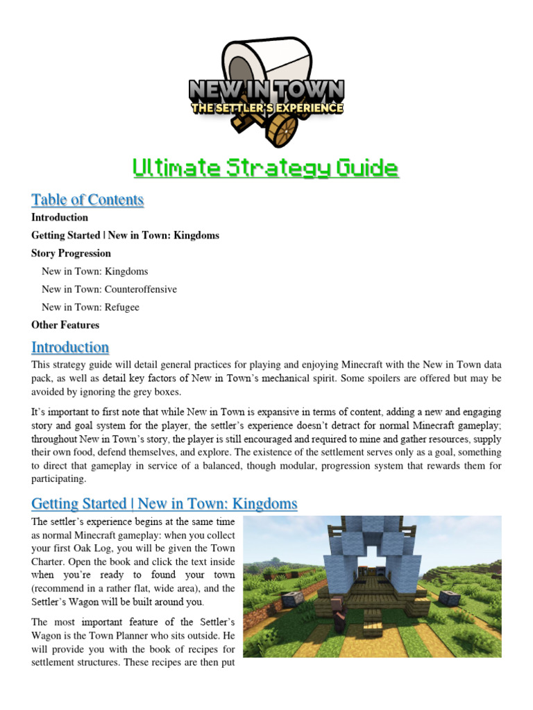 New in Town: Minecraft Strategy Guide | PDF | Minecraft