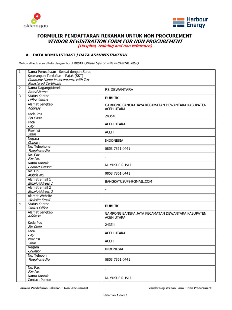Vendor NonProcurement Form 5 | PDF