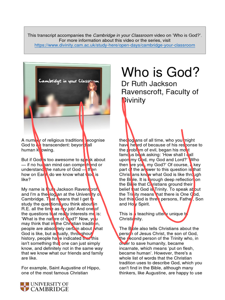 Who1 - Is - God - Transcript e | PDF | God | Trinity