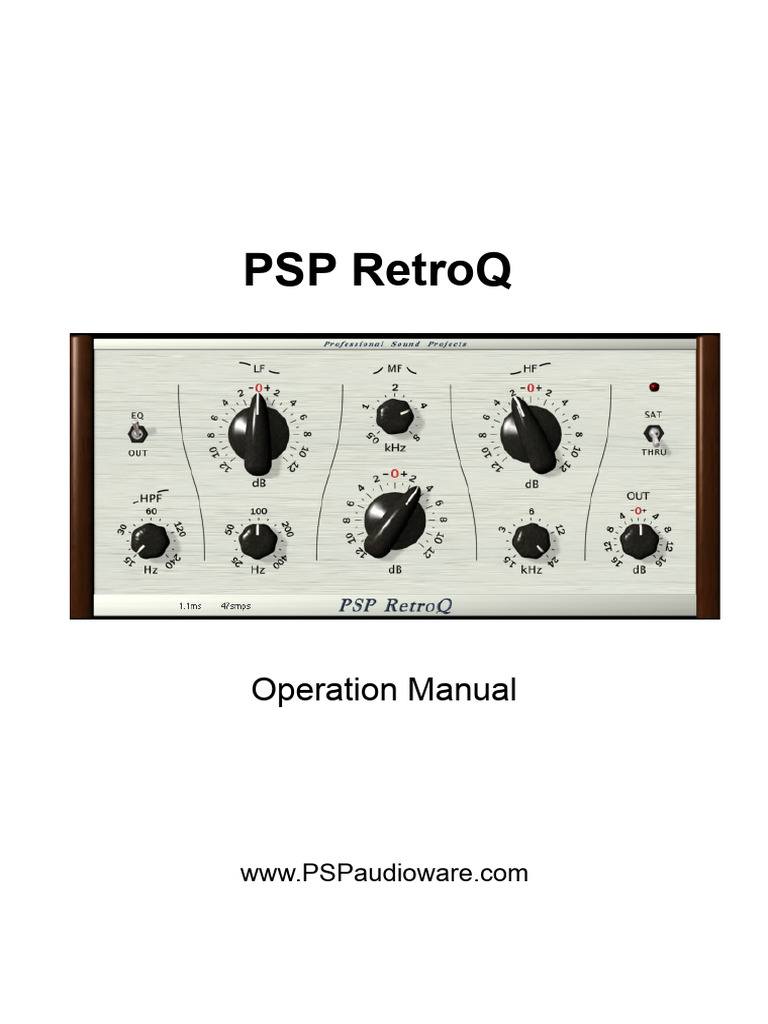 PSP Retroq: Operation Manual | PDF | Equalization (Audio) | Sampling (Signal Processing)