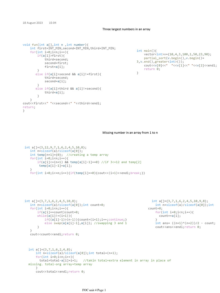 FOC unit 4 | PDF | Computer Programming