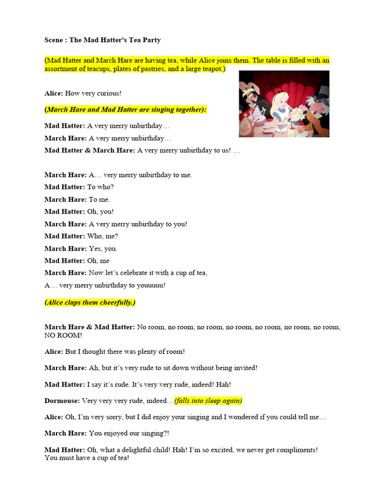 Scene 5 The Mad Hatter's Tea Party | PDF | Lewis Carroll | Works
