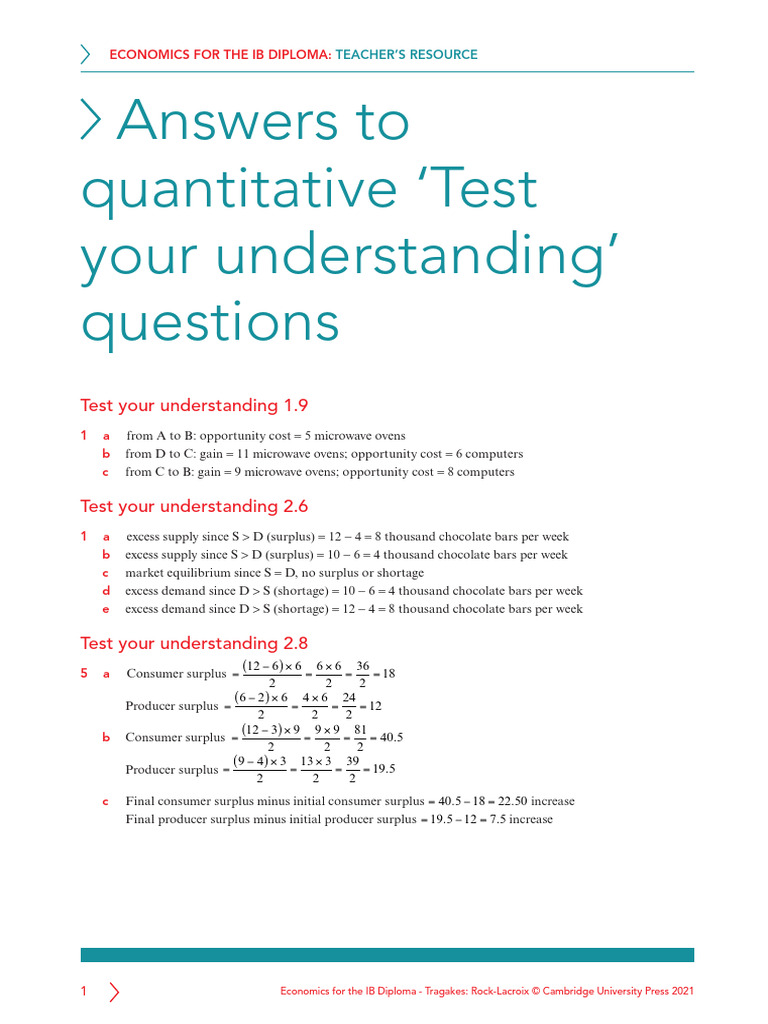 IB Economics Coursebook 3ed Test Your Understanding Answers | PDF ...