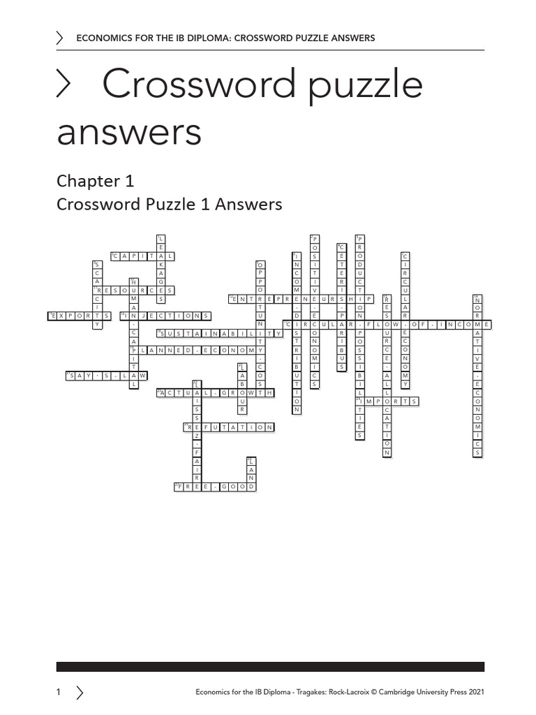 IB Economics Teacher Resource 3ed Crossword Puzzle Answers | PDF ...