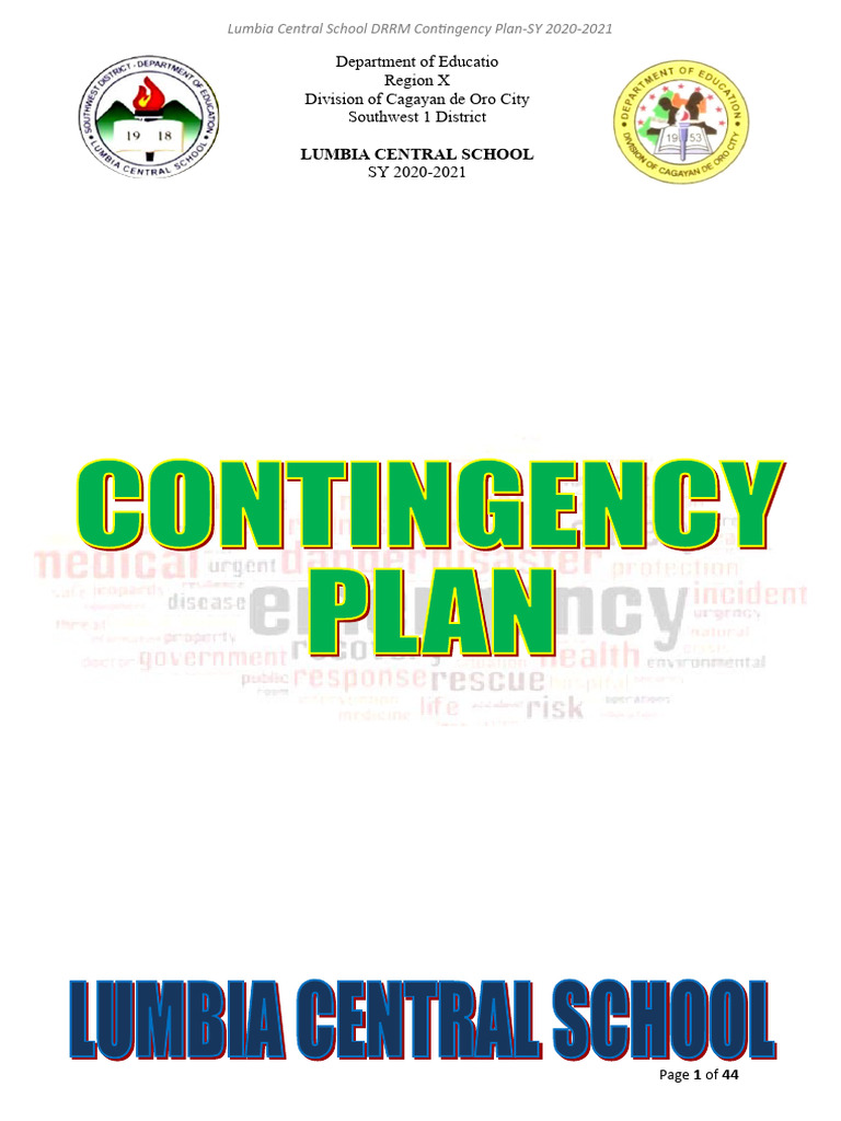 SDRRM Contingency Plan 2020-2021 | PDF | Emergency Management ...