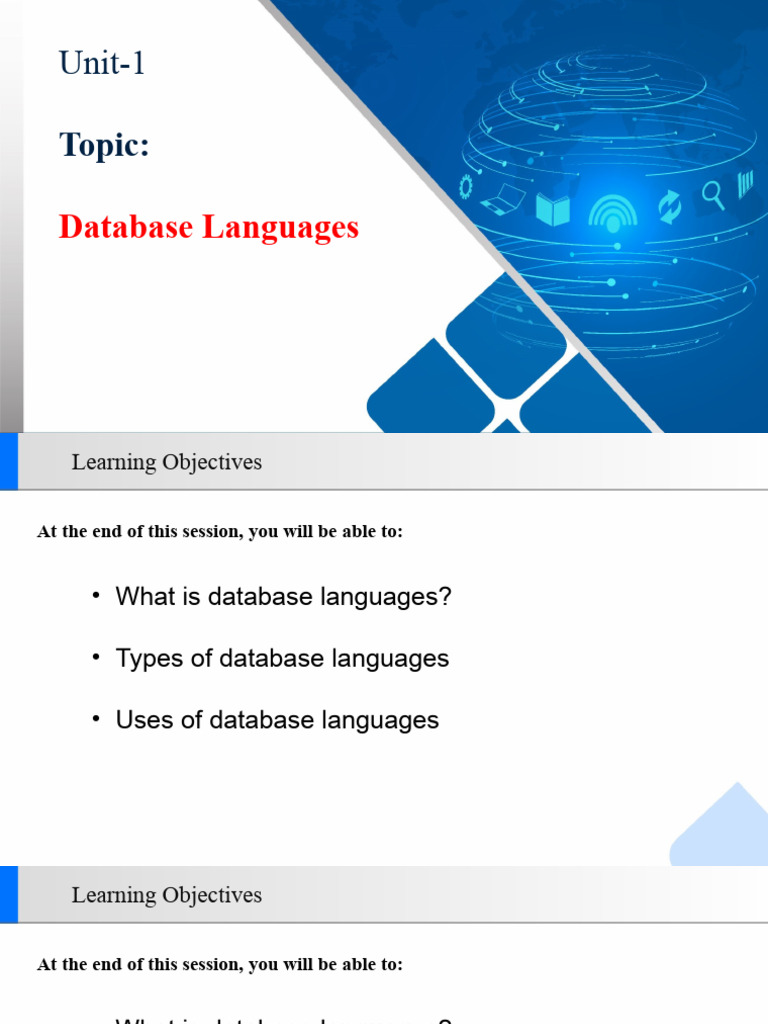 UNit1 - Database Languages | PDF | Databases | Software Engineering UNit1 - Database Languages | PDF | Databases | Software Engineering