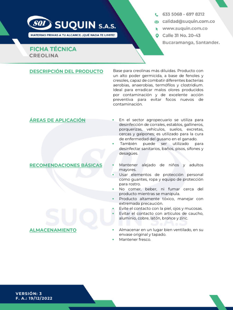 F.T CREOLINA-959a41bd | PDF | Sustancias químicas