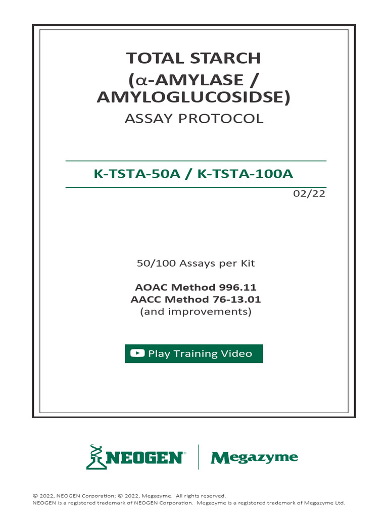 K Tsta 100a - Data | PDF | Glucose | Starch