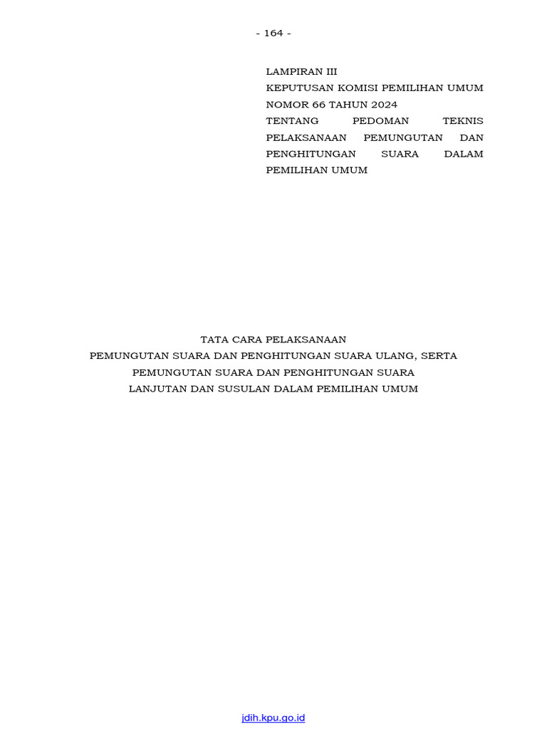 Penghitngan Suara Ulang Kep Kpu 66 24 | PDF