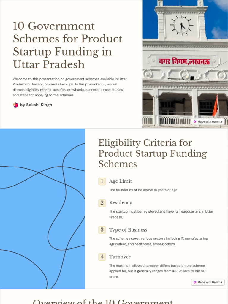 10 Government Schemes For Product Startup Funding in Uttar Pradesh ...