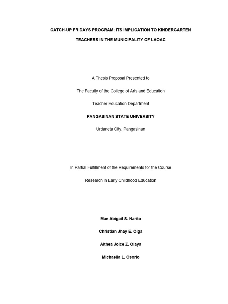 Group 5 - Preliminary Pages | PDF | Cognition