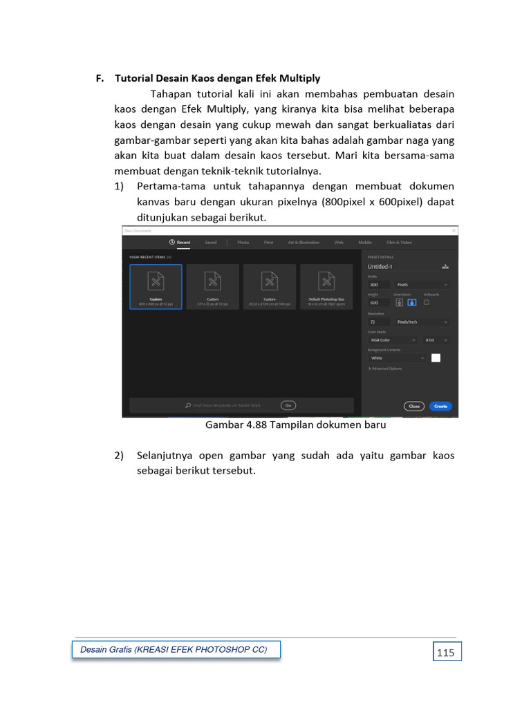Tutorial Desain Kaos dengan Efek Multiply - Adobe Photoshop | PDF