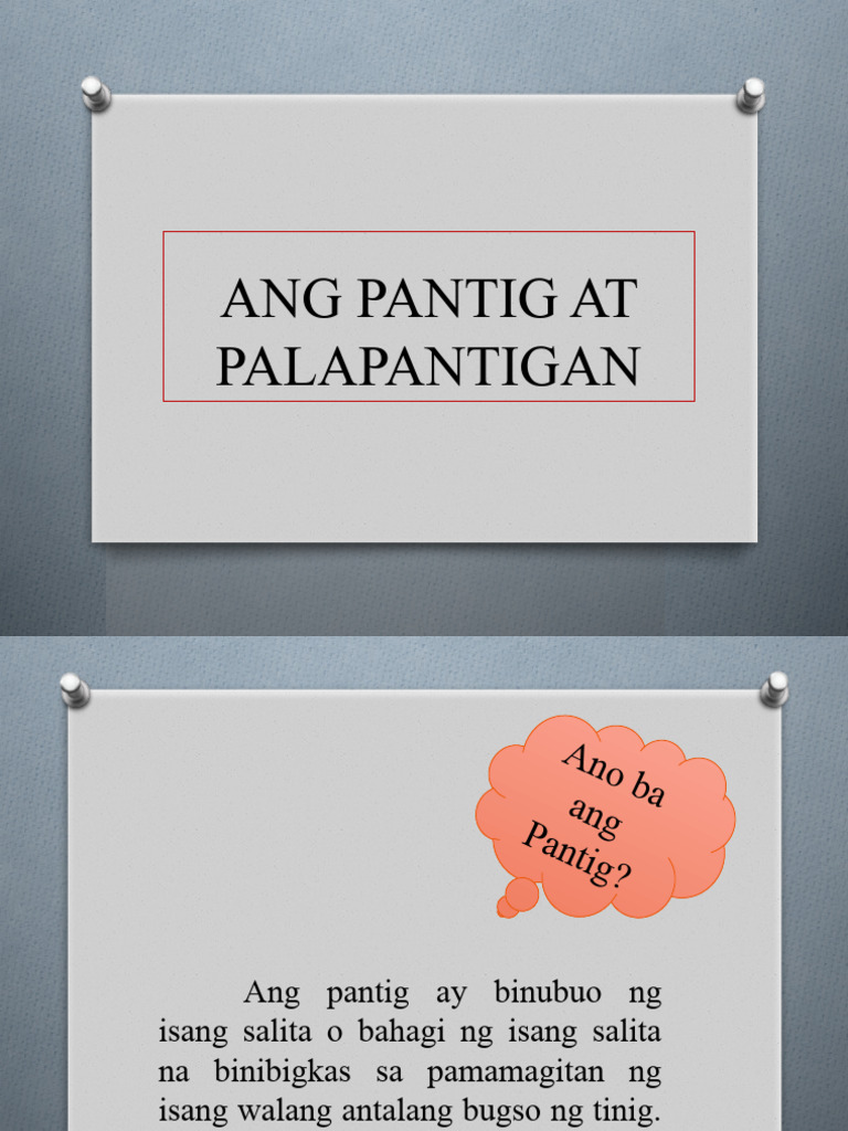 Ang Pantig at Palapantigan | PDF