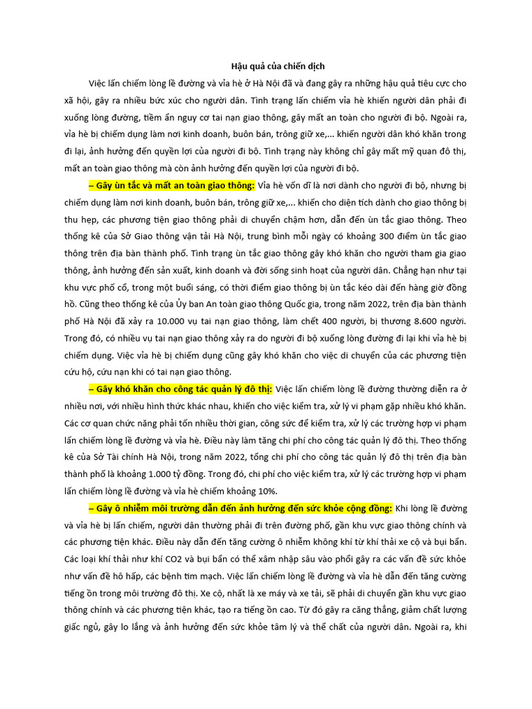 QLC - Hậu quả | PDF