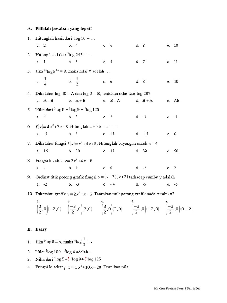 Soal Logaritma | PDF