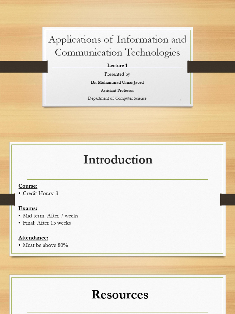 Ict Lecture 1 Pdf Microcomputers Personal Computers