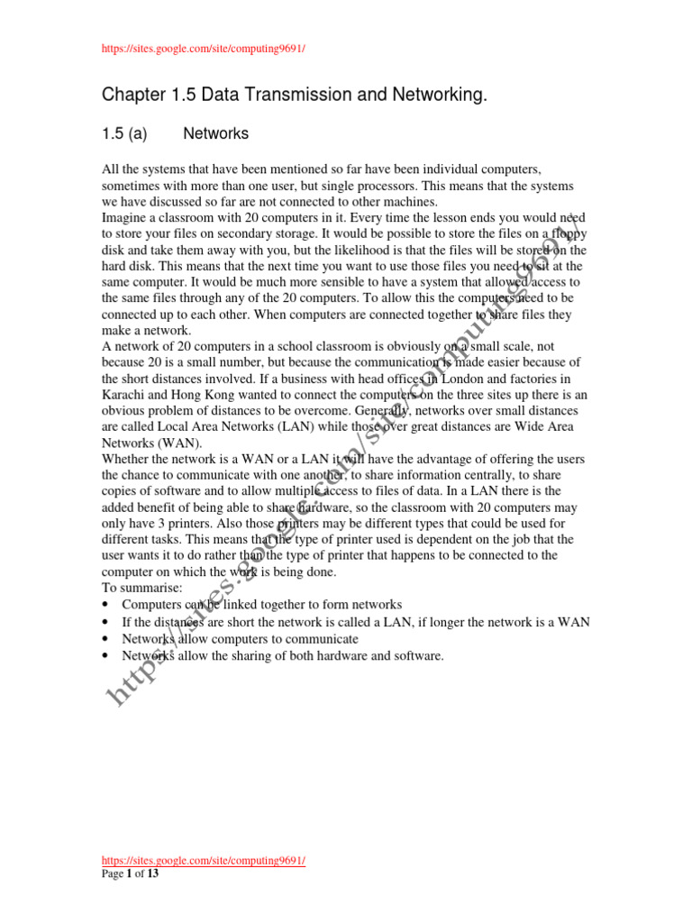 1.5 Network | PDF | Computer Network | Local Area Network