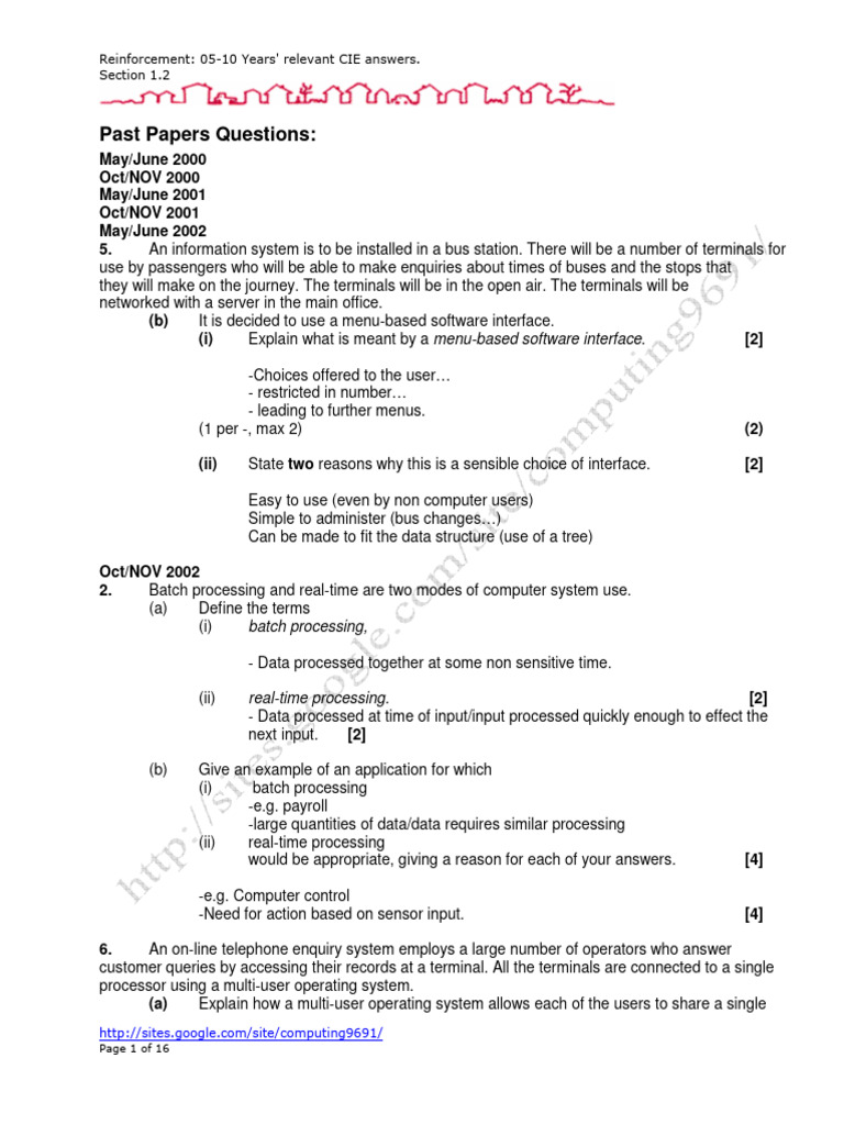 9691-CIE-Answers - 1.2-Systems Software | PDF | Computer File | Operating System