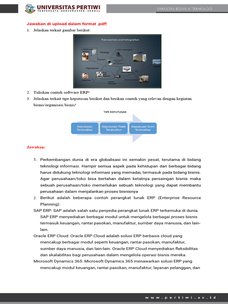 Contoh ERP dan Tipe Keputusan Bisnis | PDF