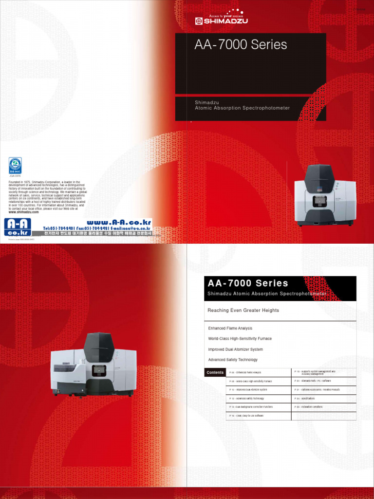 Shimadzu AA-7000 Series Overview | PDF | Flow Measurement | Graphite