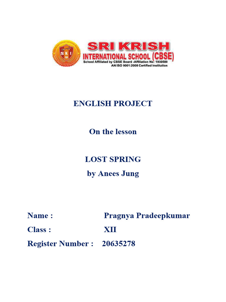 Pragnya Report Writing Class 12 PDF Child Labour Labour Economics