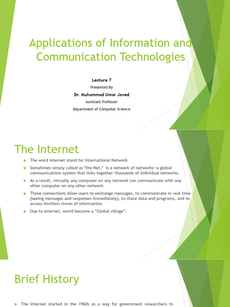 Ict Lecture 7 Pdf World Wide Web Internet And Web