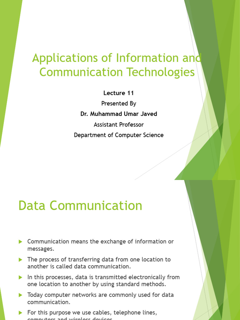 Ict Lecture 11 Pdf Transmission Medium Telecommunications