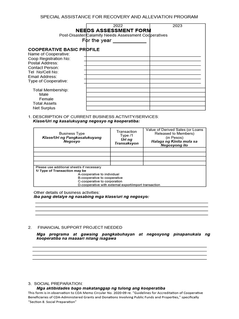 Need-Assessment-Form | PDF | Economies | Business