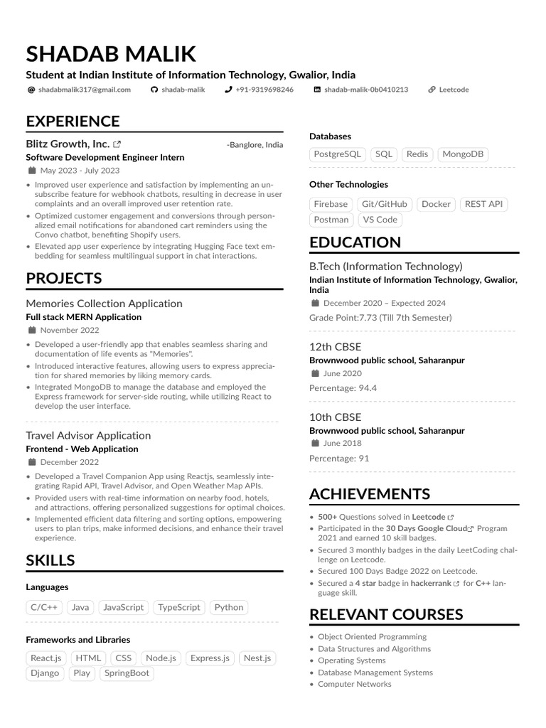 Shadab Resume | PDF | Java Script | Web Application