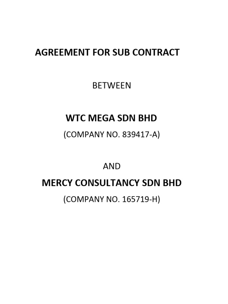 Subcon Agreement Draft | Download Free PDF | Justice | Crime & Violence