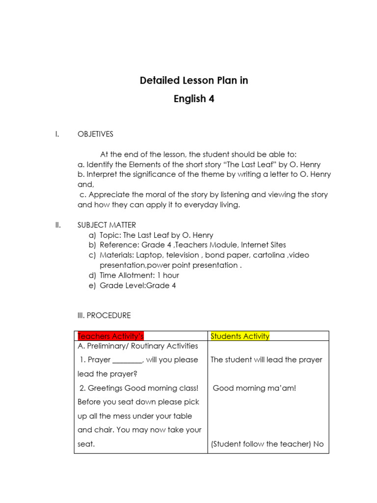 Escorido Jessica BEED 2-A Lesson Plan | PDF
