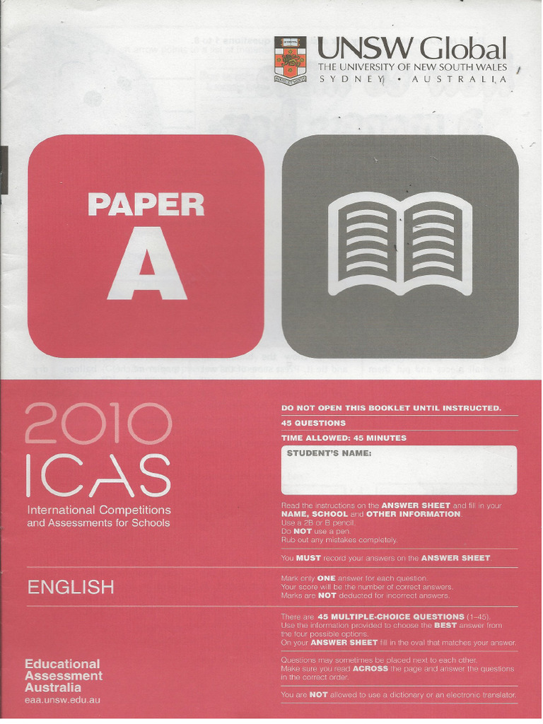 2010 Eng Paper A | PDF