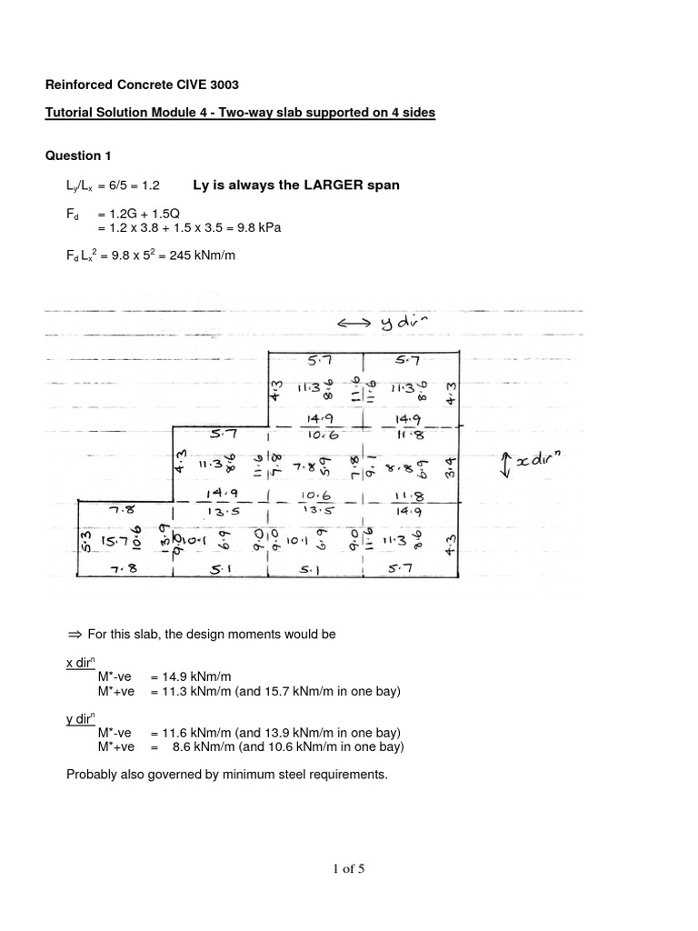 2020 Solution Module 4 Two-Way Slabs | PDF | Mechanical Engineering ...