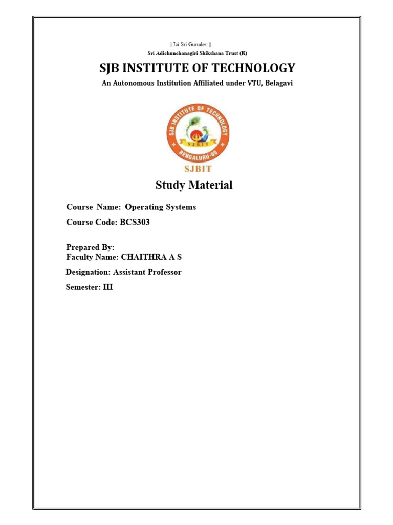 Module1 Os | PDF | Computer Data Storage | Operating System