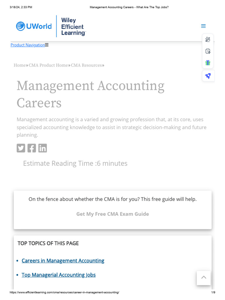 Management Accounting Career Paths | PDF | Management Accounting ...