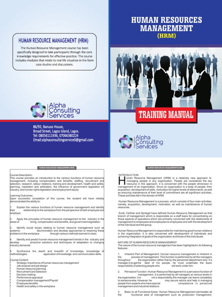 ACS HRM TRAINING MANUAL 2 | PDF | Performance Appraisal | Human Resource Management