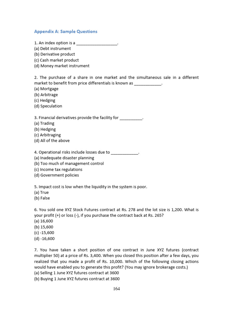 NISM Series VIII - Equity Derivatives Workbook | PDF | Option (Finance ...