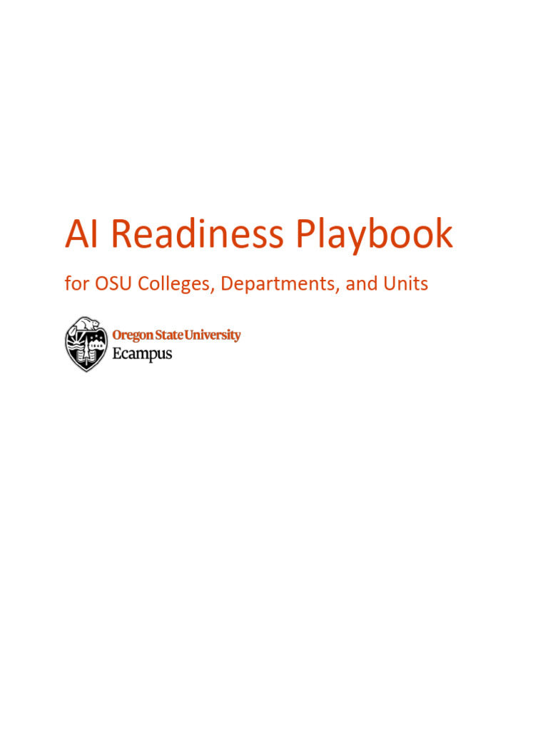 Ai Readiness Playbook | PDF | Artificial Intelligence | Intelligence (AI) & Semantics