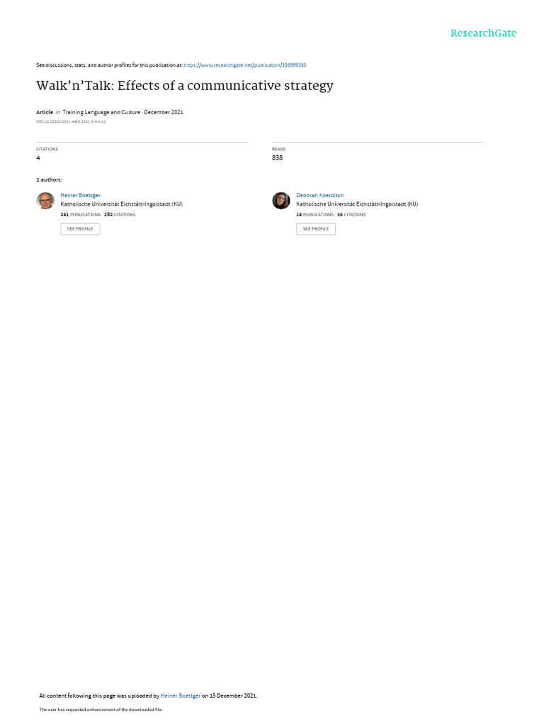 Walk'n'Talk Level Up 114 | PDF | Academic Journal | Open Access