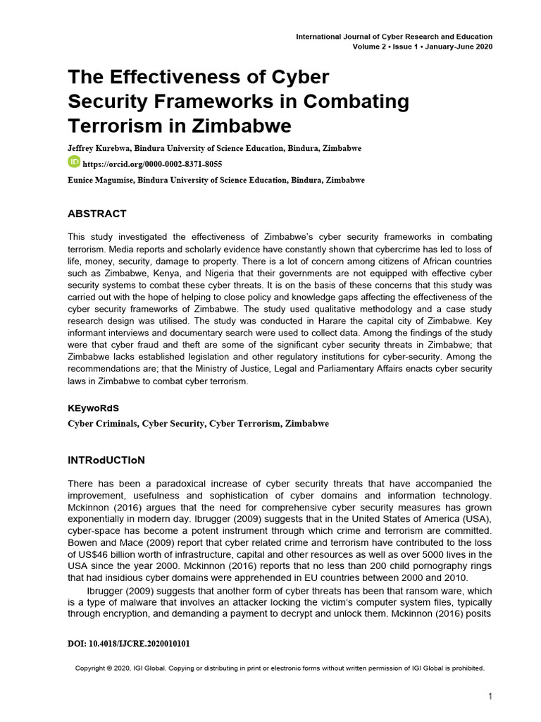 The Effectiveness of Cyber Security Fram | PDF | Computers