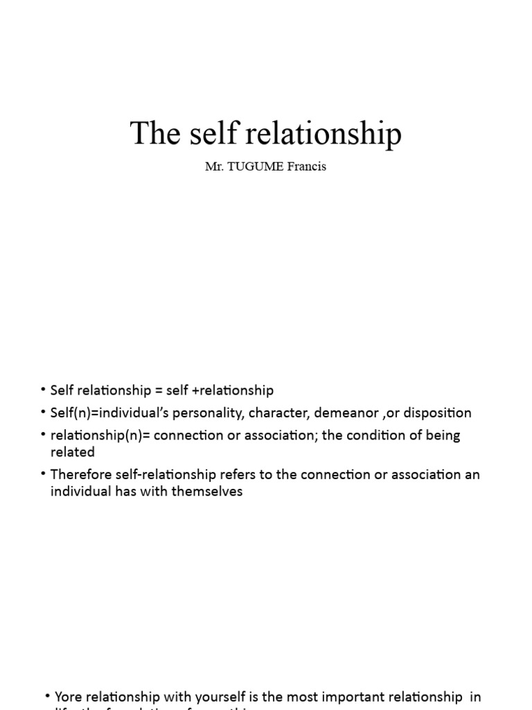 The Self Relationship | PDF | Love | Mind