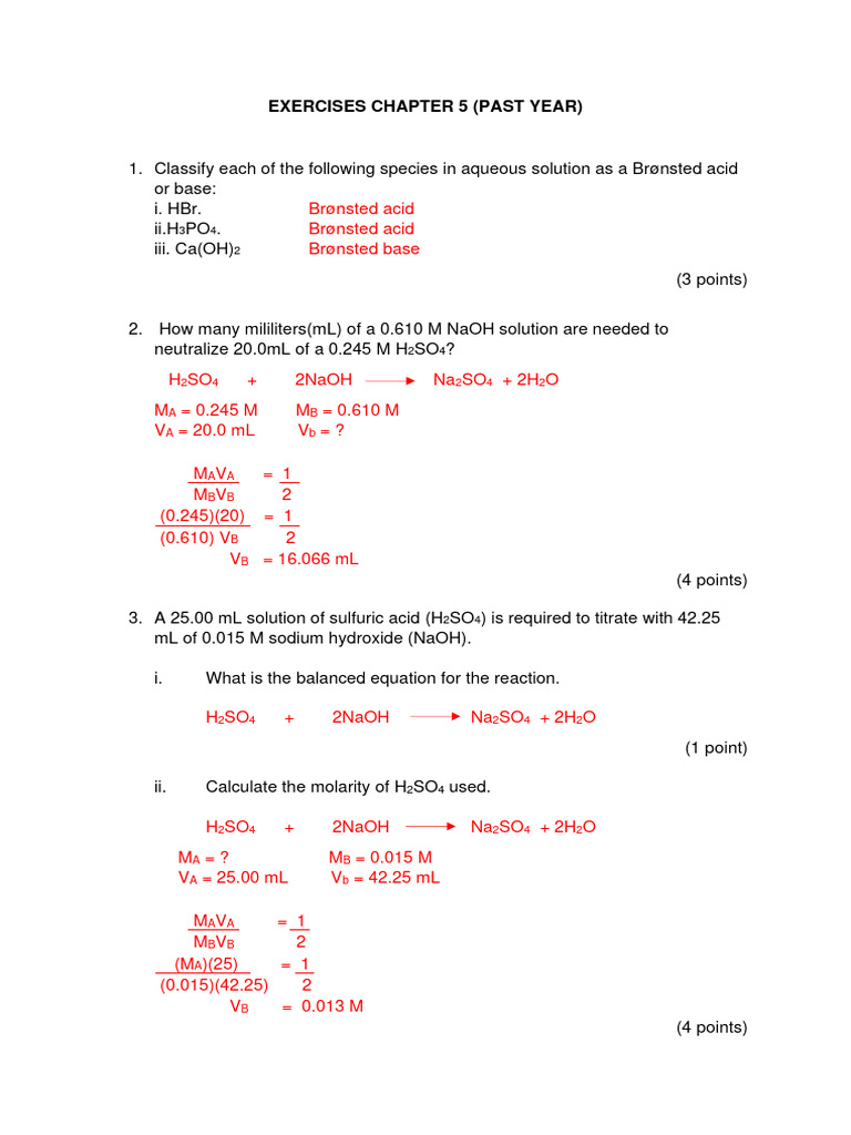 Exercise C5 - Ans Scheme | PDF | Ph | Acid