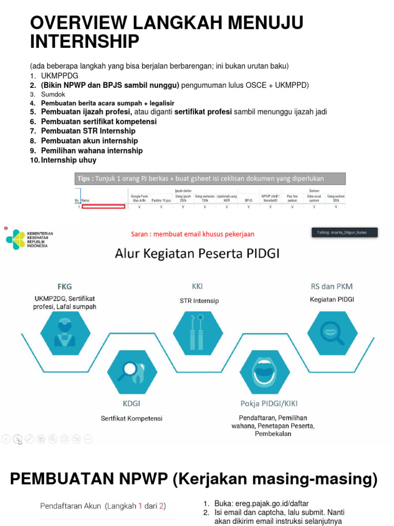 Panduan Pendaftaran Internship 2025 | PDF