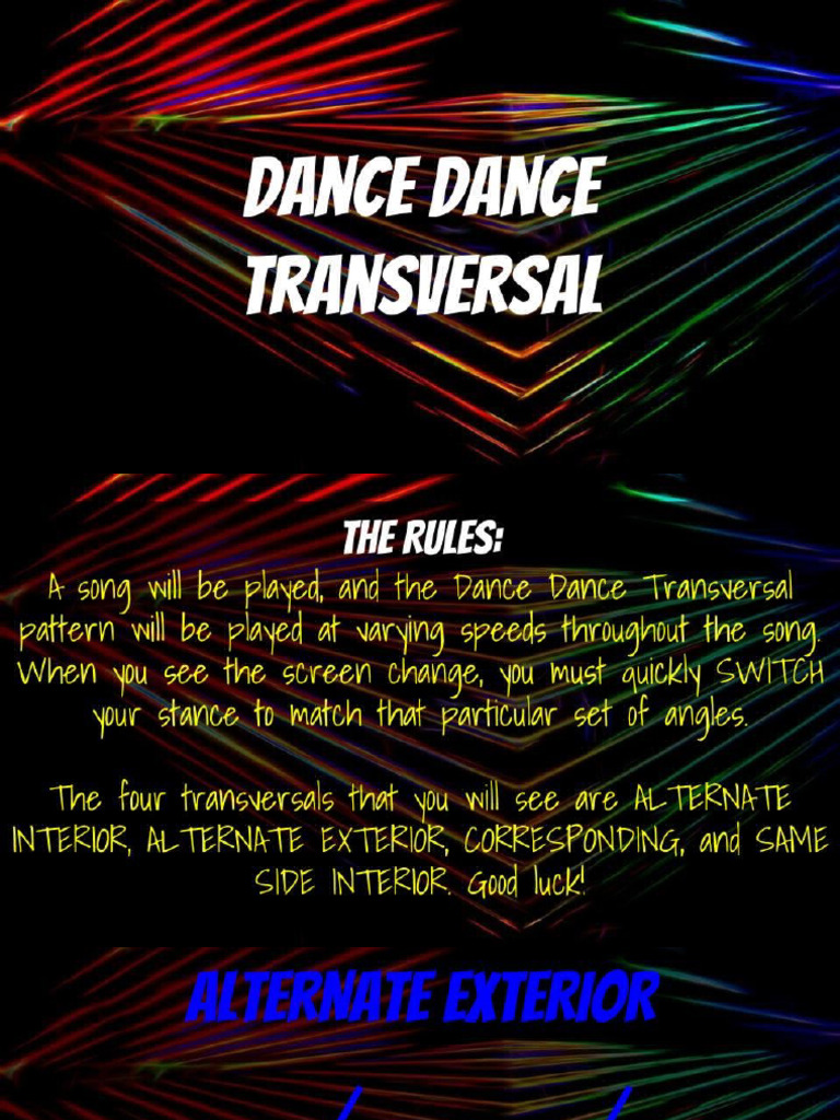 FREEDanceDanceTransversalAngleRelationshipsGeometryGame 1 | PDF