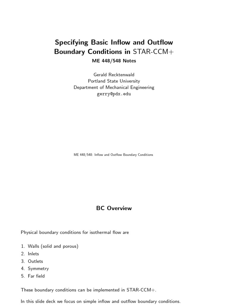 Boundary Conditions Slides | PDF