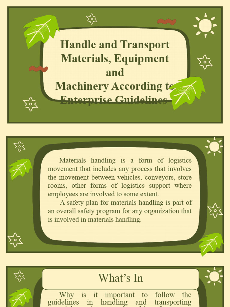 4th Quarter LESSON 2 Handle and Transport | PDF | Forklift | Warehouse 4th Quarter LESSON 2 Handle and Transport | PDF | Forklift | Warehouse