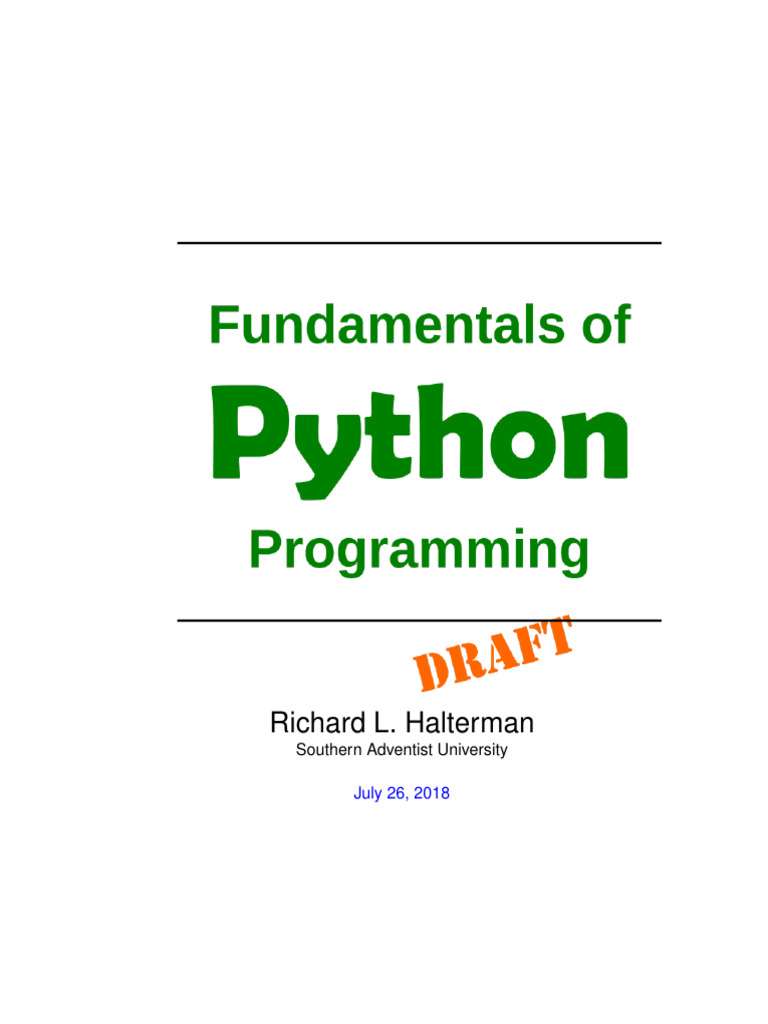 2018 Fundamentals.of Python | PDF | Programming Language | Programming