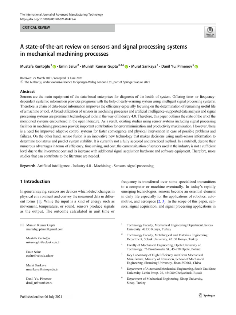 Signal Proce Feat Extr Review | PDF | Machining | Accelerometer