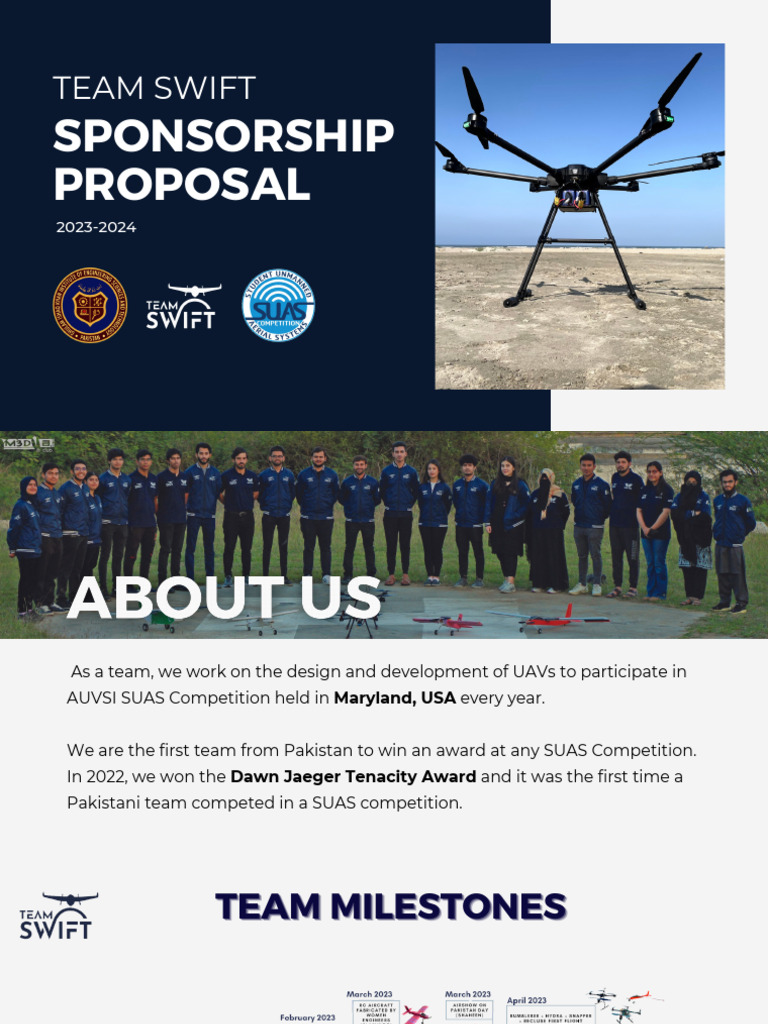 UAV Sponsorship Proposal | PDF | Unmanned Aerial Vehicle | Transport