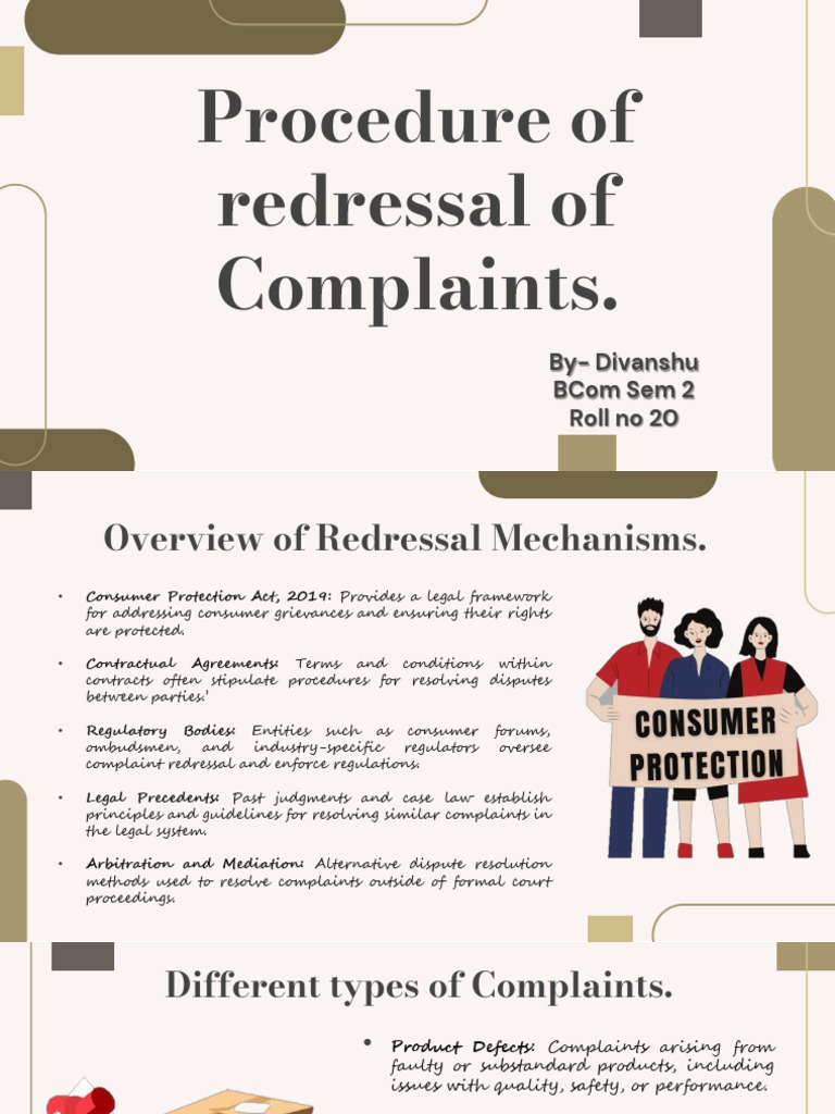A pROCEDURE OF rEDRESSAL OF cOMPLAINTS | PDF | Mediation | Complaint
